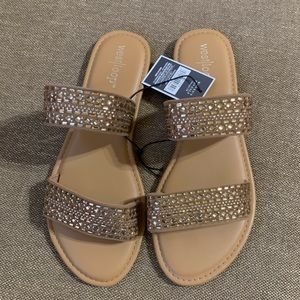 west loop Shoes | Nwt Black White Striped Bow Sandals Flats | Poshmark